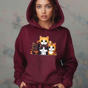 Funny Cat Sweater, Cute Cat Face Sweatshirt for Cat Lovers, Grumpy Cat ...