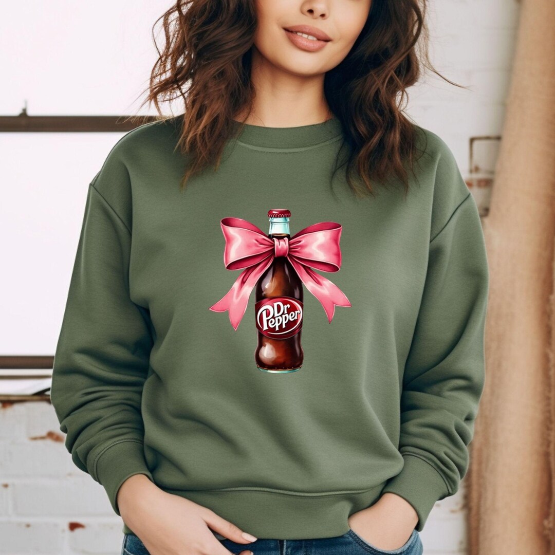 Dr Pepper Pink Bow Coquette Sweatshirt, Cute Pink Soda Drink Shirt, Dr ...