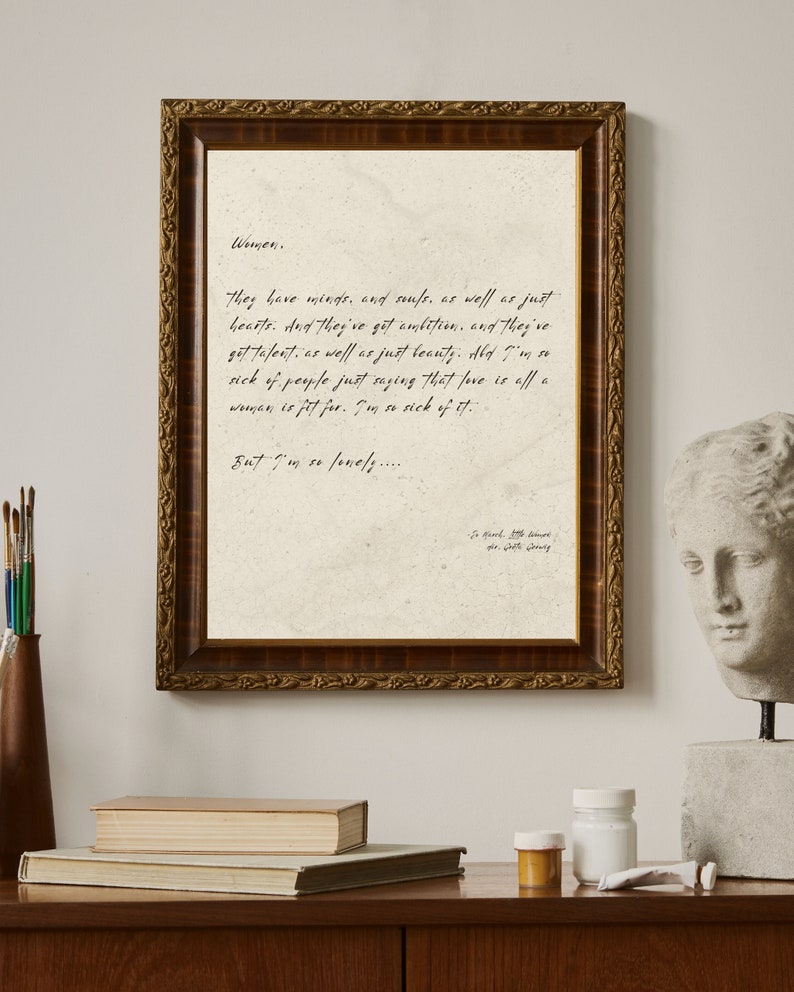 Jo's Monologue Little Women Wall Decor Louisa May Alcott Art Little ...