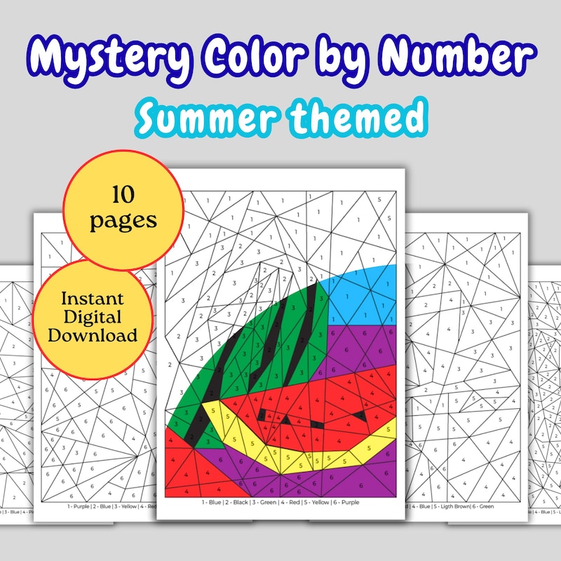 Coloring Number Pictures - Etsy