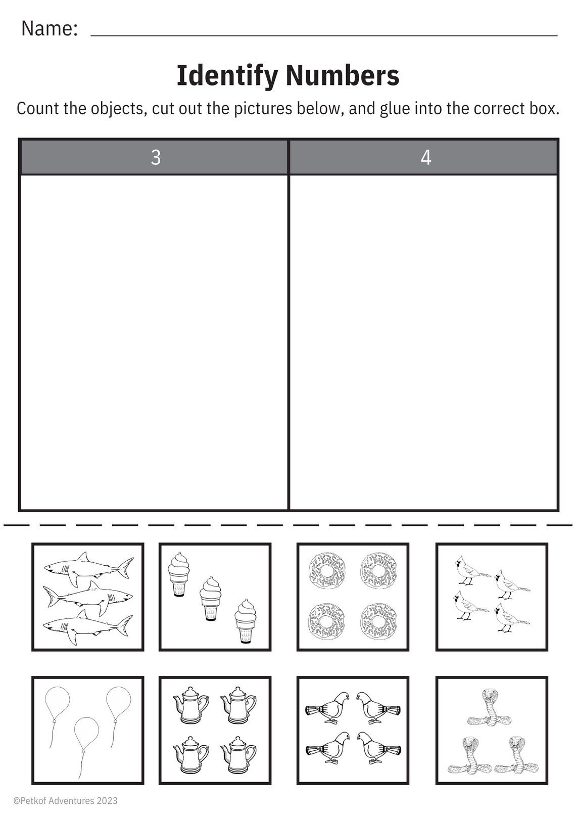 Numbers 1-10 Cut and Paste - Etsy