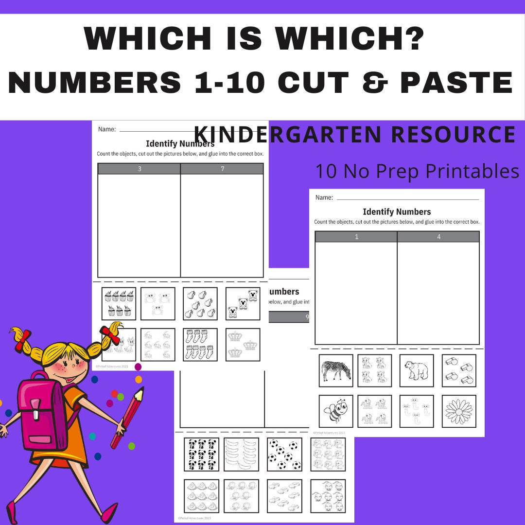 Numbers 1-10 Cut and Paste - Etsy