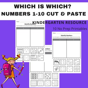 Numbers 1-10 Cut and Paste - Etsy