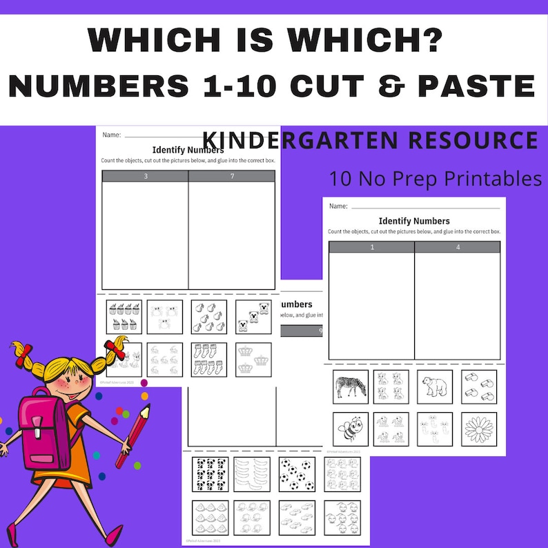 Numbers 1-10 Cut and Paste - Etsy