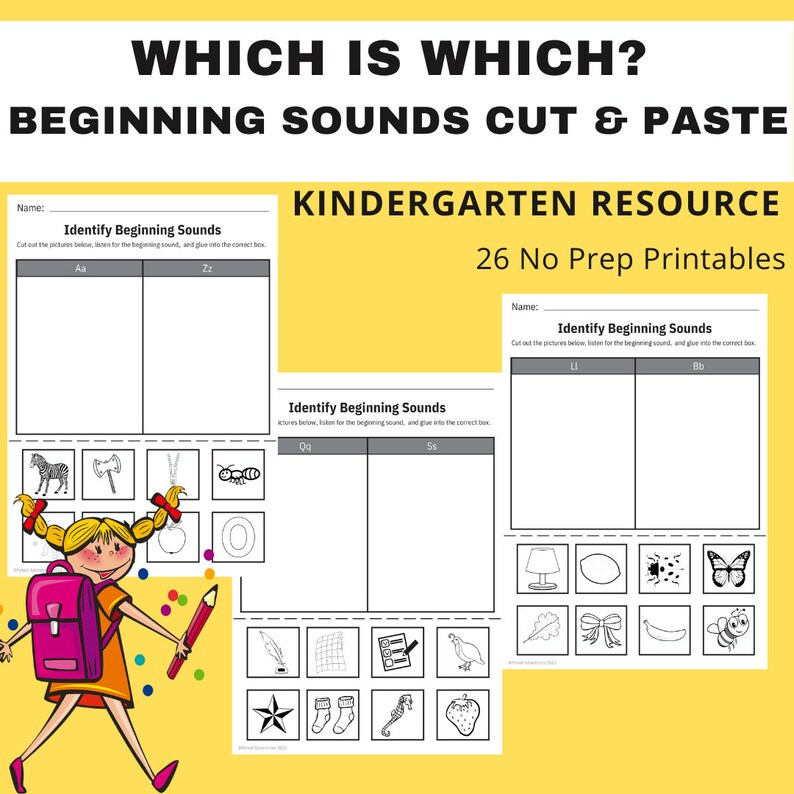 Alphabet Sounds Cut and Paste - Etsy