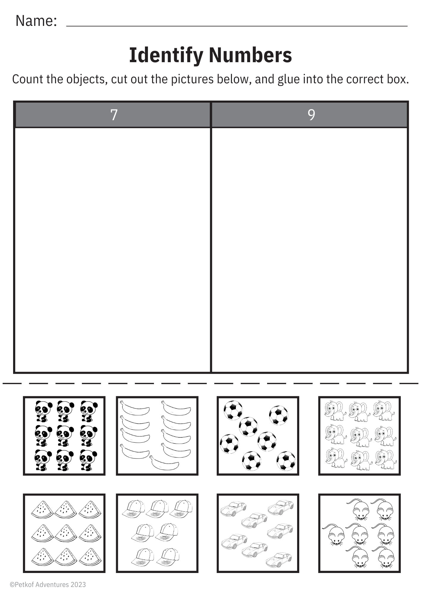 Numbers 1-10 Cut and Paste - Etsy