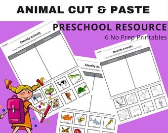 Pond Animal Craft Card Color, Cut and Paste Art Activities for Kids - Etsy