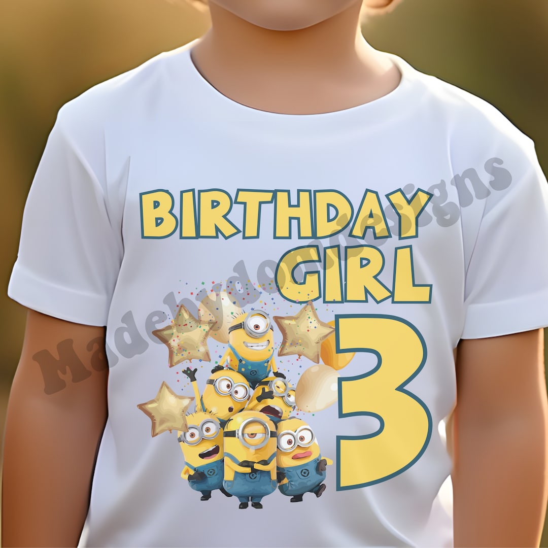 Minion Birthday Svg, Canva Template Editable, Birthday Shirt, Minion ...