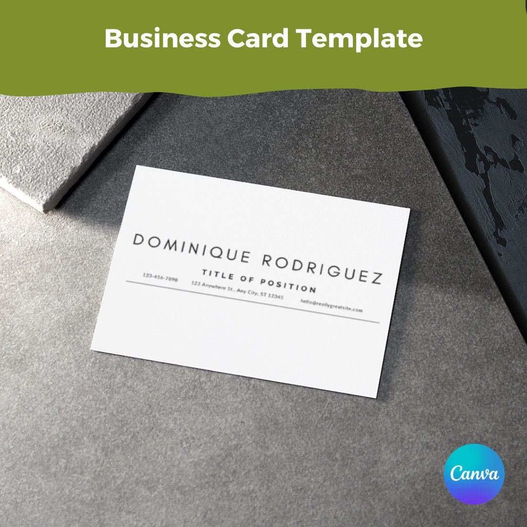 Minimal Resume Cover Letter Business Card Template, Canva Template ...