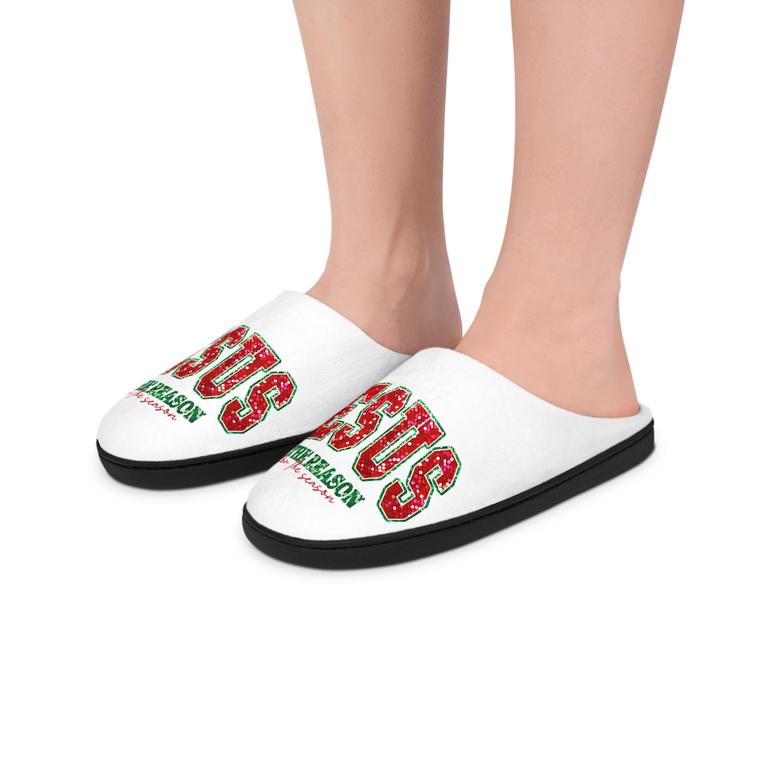White Jesus Ladies House Slippers, Christmas Gift Religious Christian ...