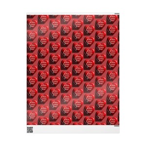 Religious Dark Red Gift Wrapping Paper With Hearts - 'jesus Loves You ...