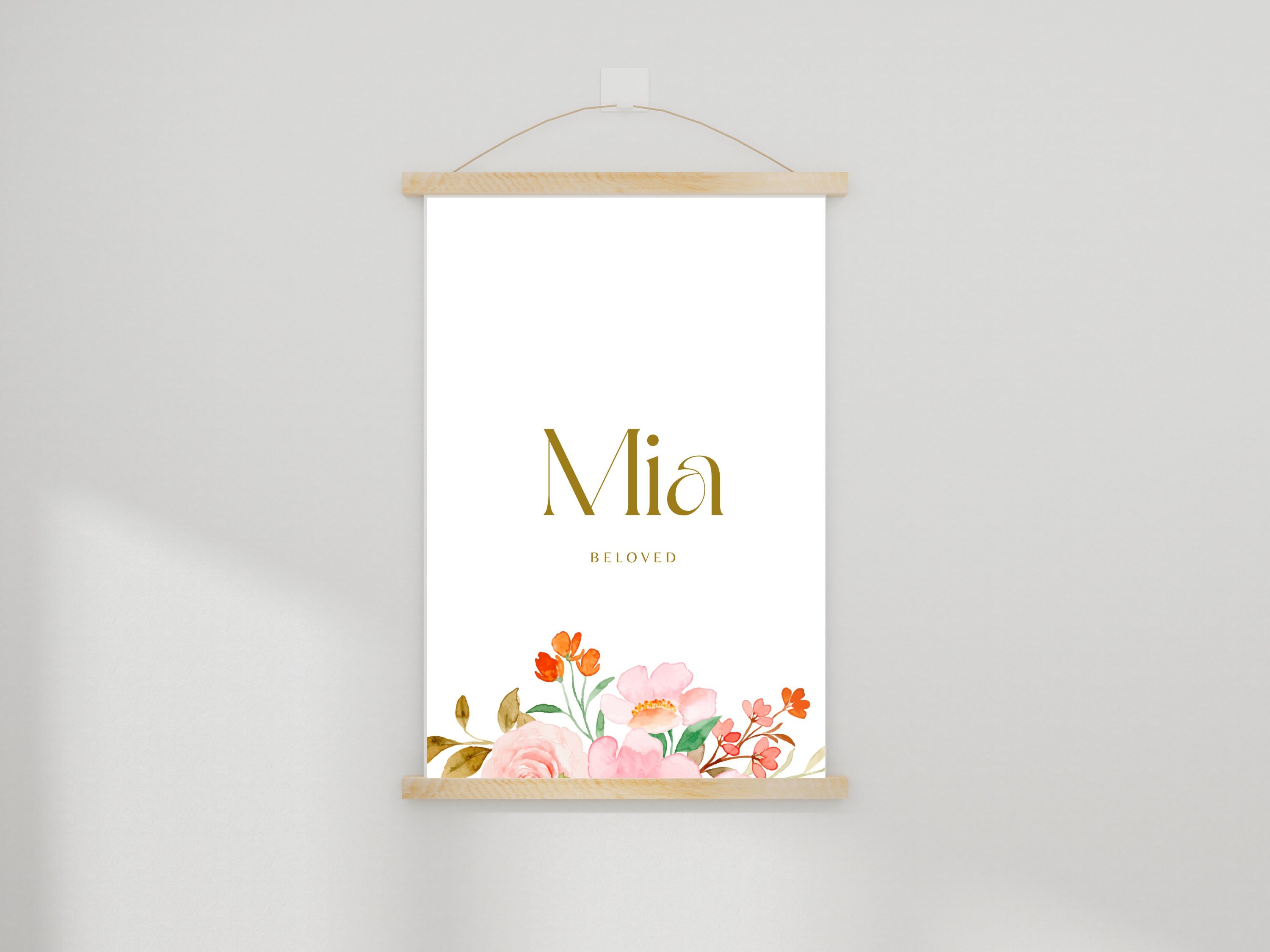Poster First Name Meaning to Print Mia, First Name Origin, First Name ...