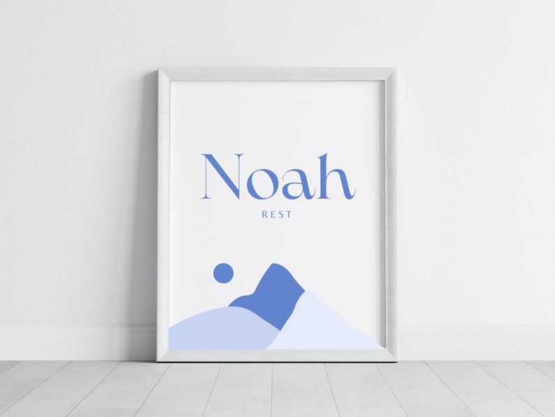Poster First Name Meaning to Print Noah, First Name Origin, First Name ...