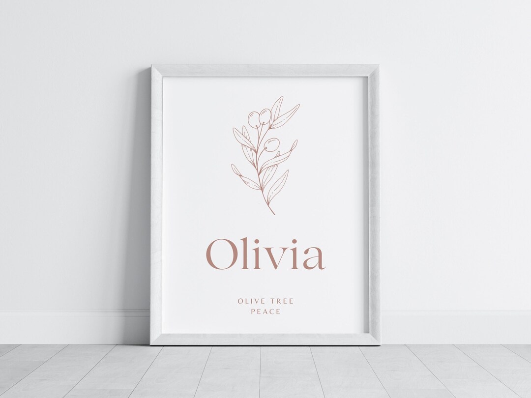 Poster First Name Meaning to Print Olivia, First Name Origin, First ...