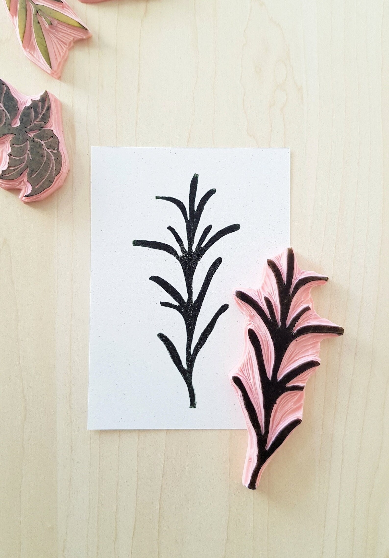 Rosemary Twig Rubber Stamp for Labelling Handmade Hair Shampoo and ...
