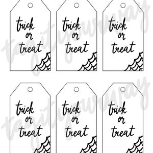Printable Halloween Gift Tags | Trick or Treat - Etsy
