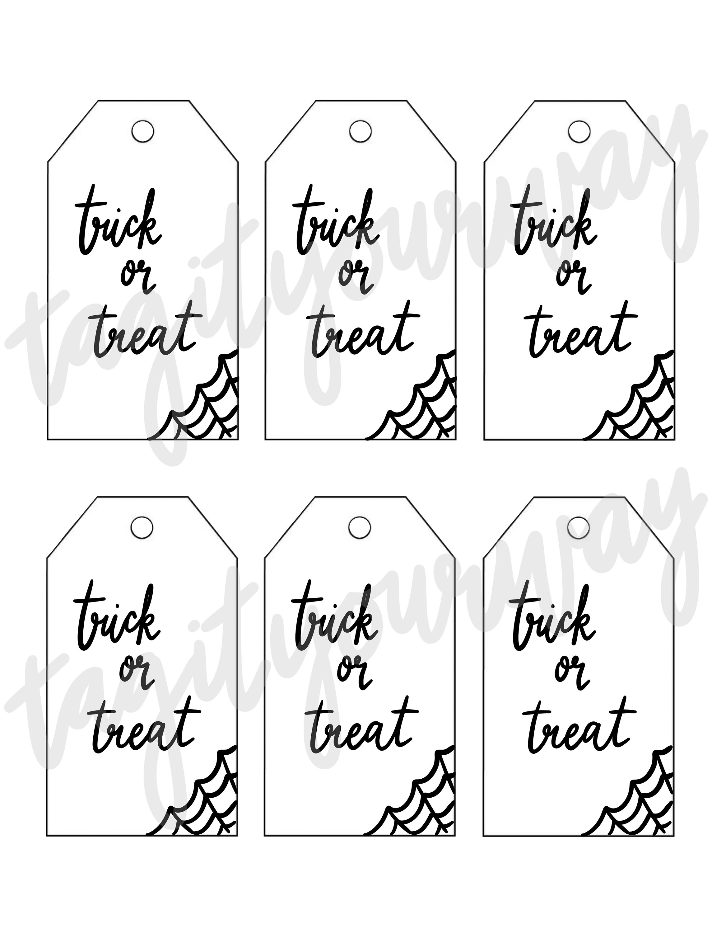 Printable Halloween Gift Tags | Trick or Treat - Etsy