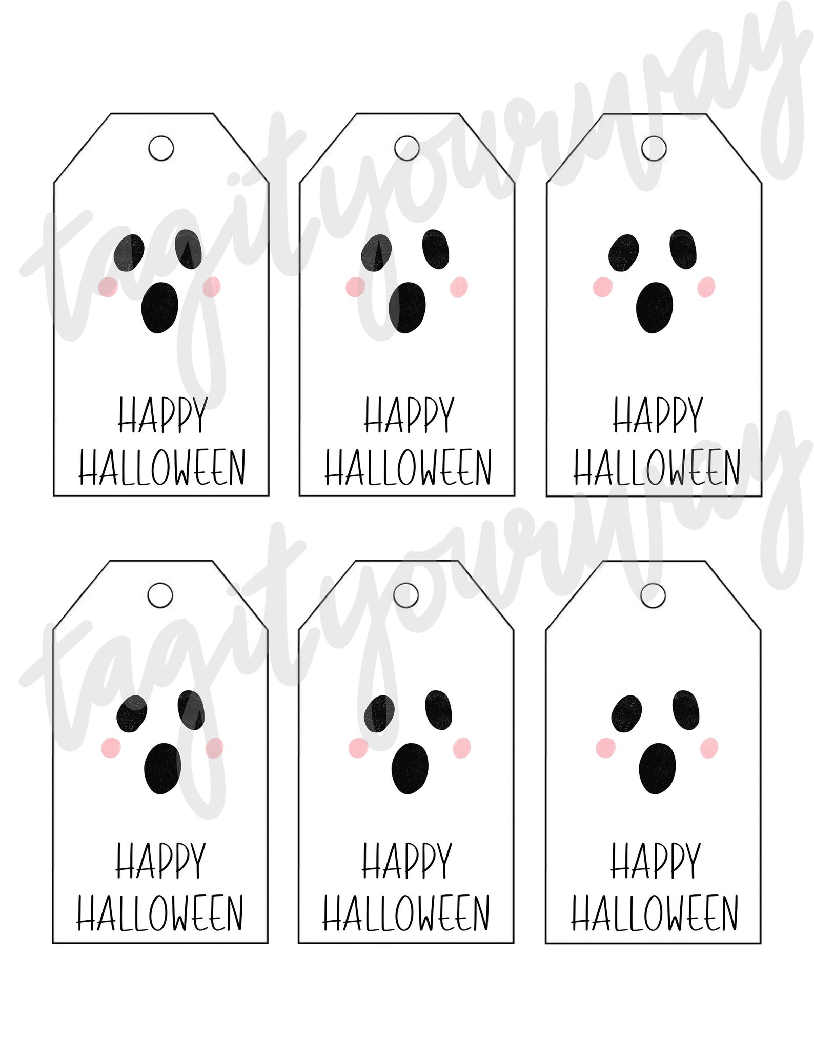 Cute Ghost Halloween Gift Tags | Printable PDF - Etsy