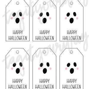 Printable Halloween Gift Tags | Cute Ghost - Etsy
