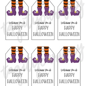 Printable Halloween Gift Tags Witching You a Happy Halloween - Etsy