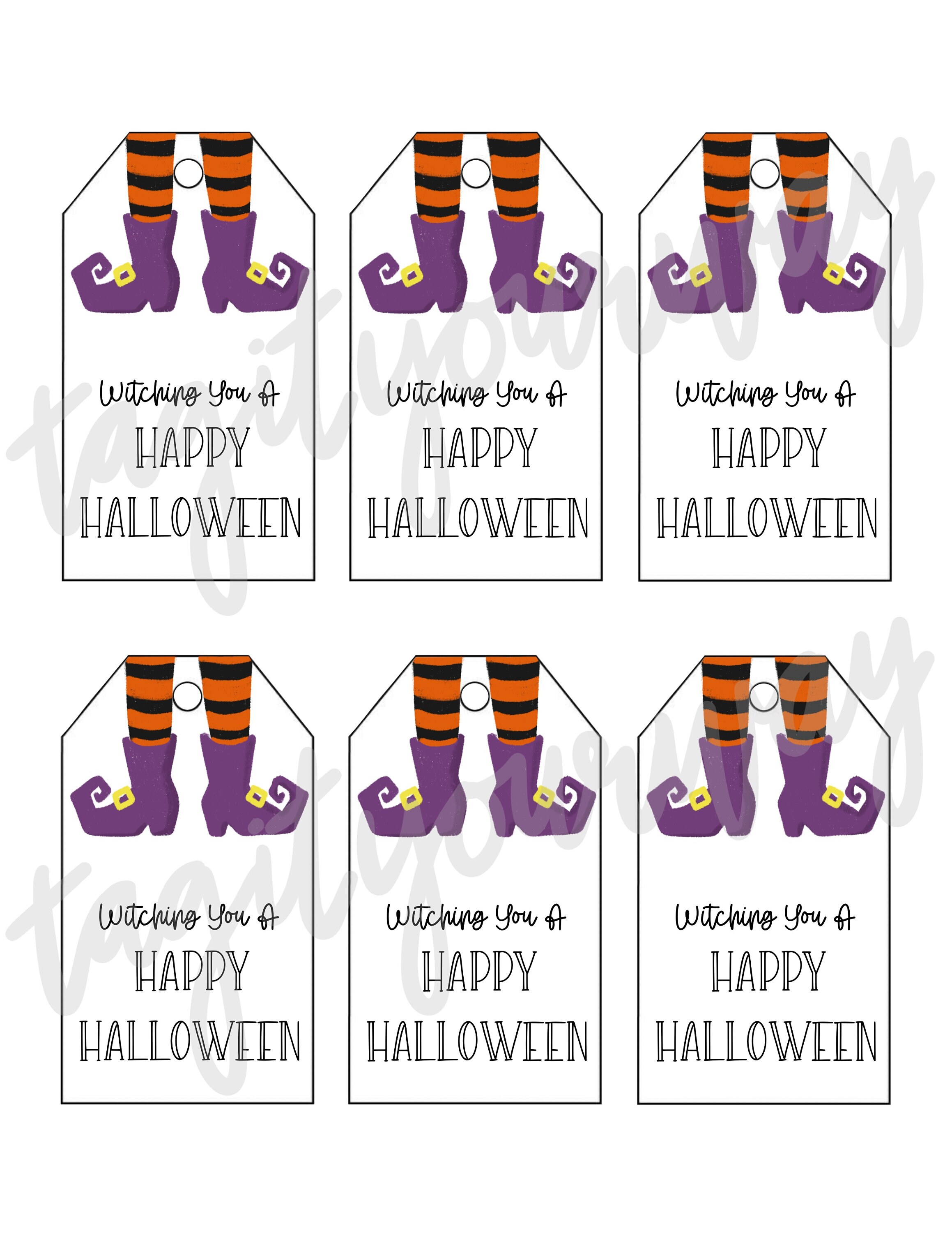 Printable Halloween Gift Tags | Witching You a Happy Halloween - Etsy
