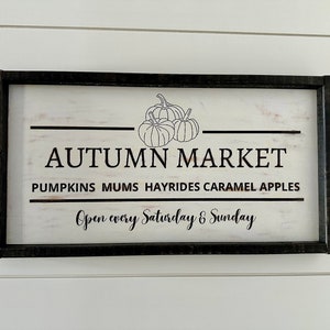 Autumn Market Fall Sign, Fall Market Sign, Rustic Fall Wood Sign ...