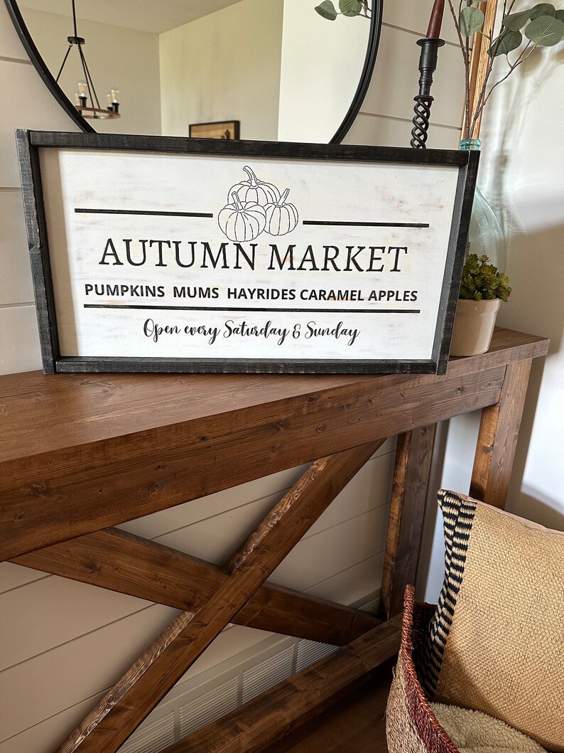 Autumn Market Fall Sign, Fall Market Sign, Rustic Fall Wood Sign ...