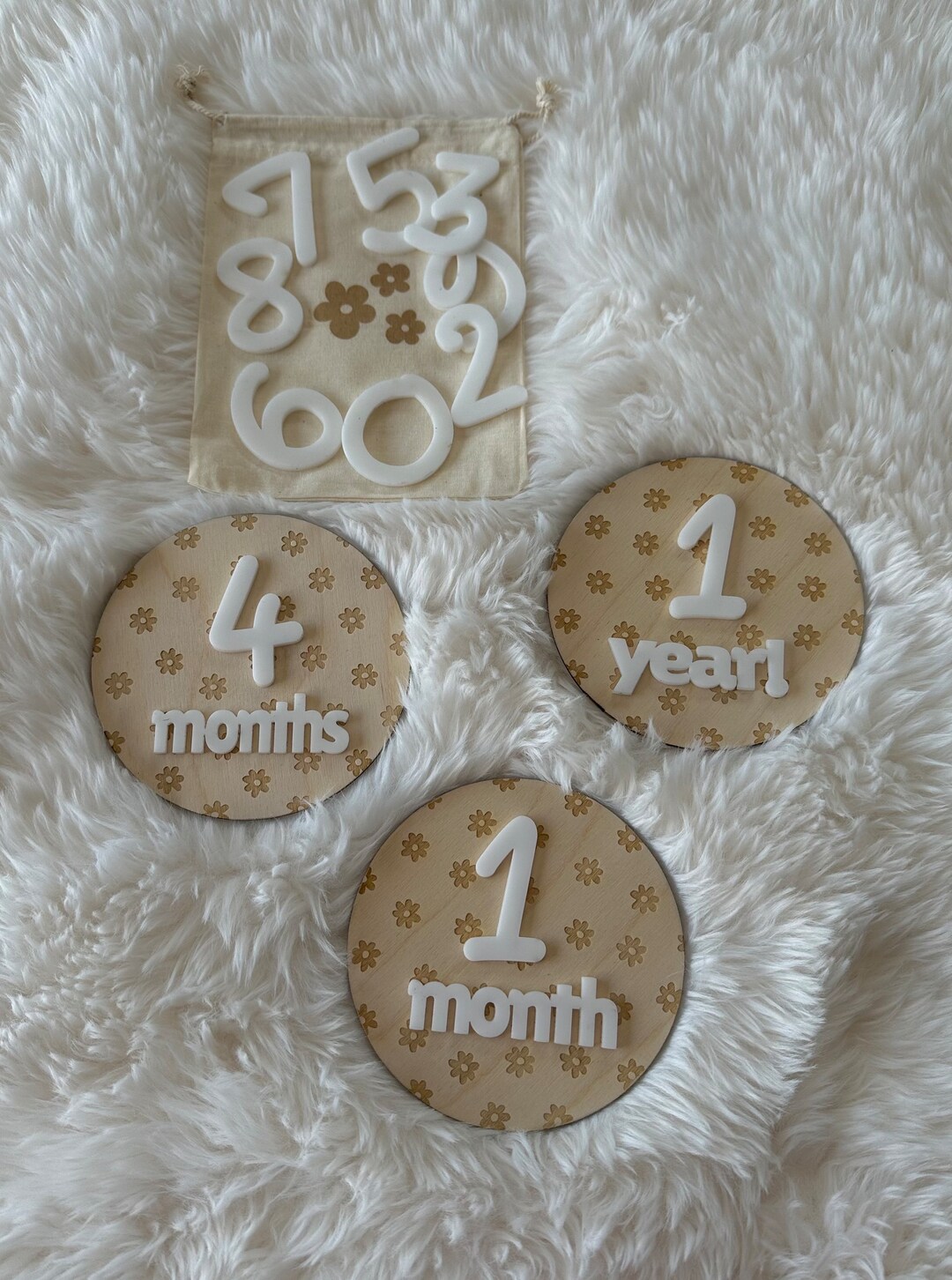 Daisy Interchangeable Milestone Disc, Baby Photo Props, Baby Girl Laser ...