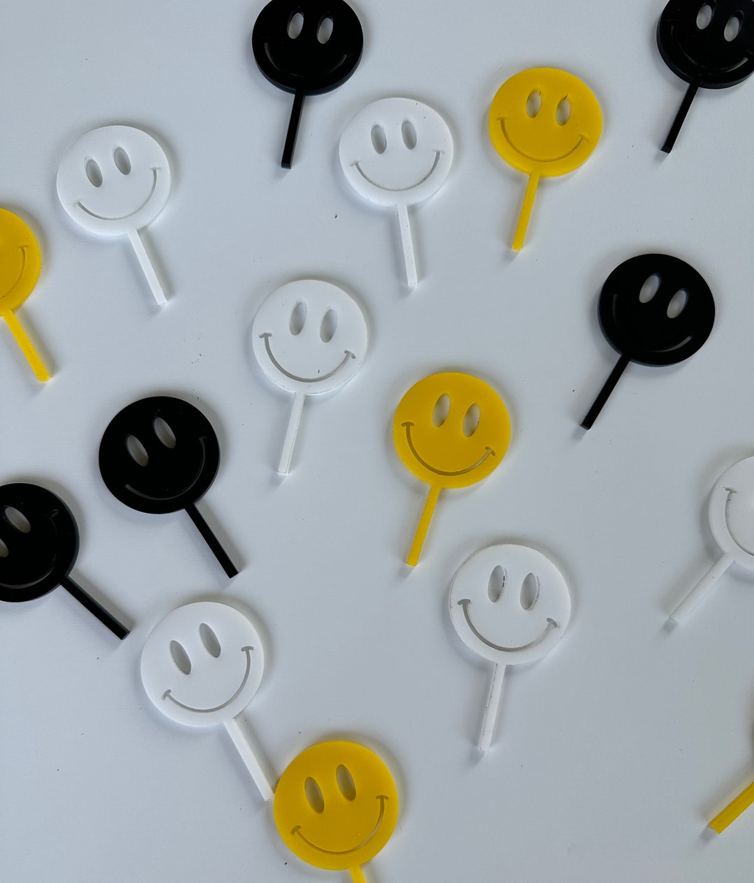 Smiley Face Cupcake Topper, Groovy Toppers, Boho Cupcakes Toppers ...