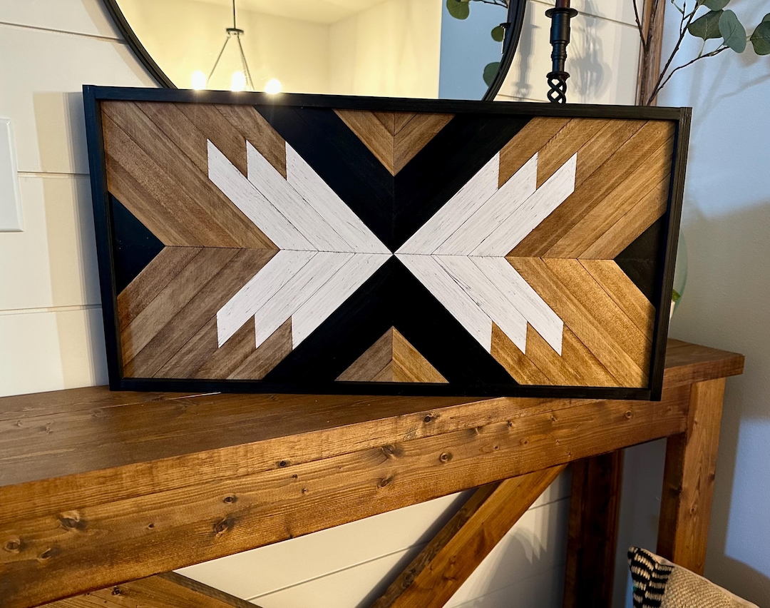 Aztec Wood Wall Art, Boho Art, Aztec Wood, Boho Wood Art, Wood Wall ...