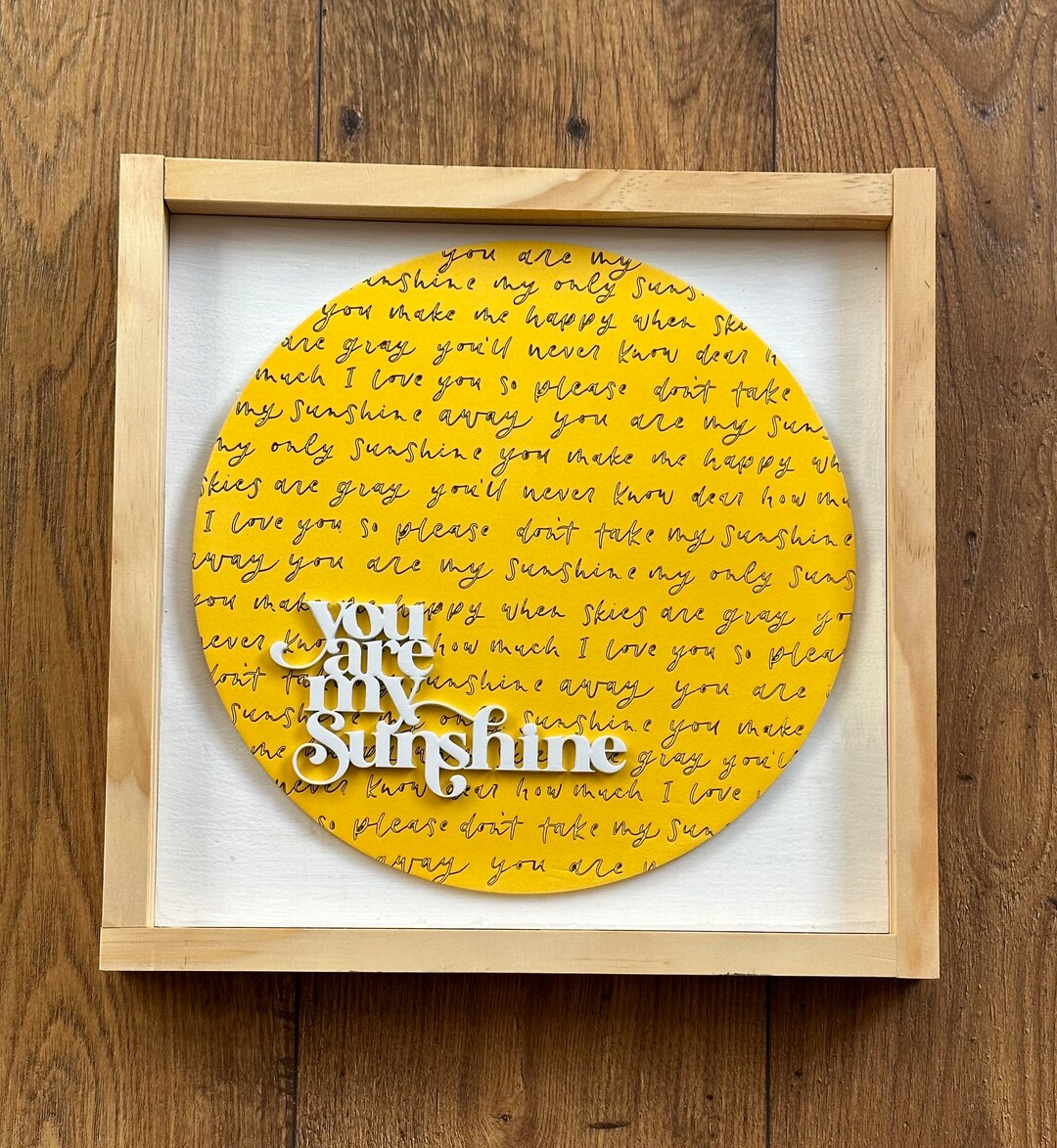 Gender Neutral Wood Nursery Room Sign, You Are My Sunshine Yellow Wood ...