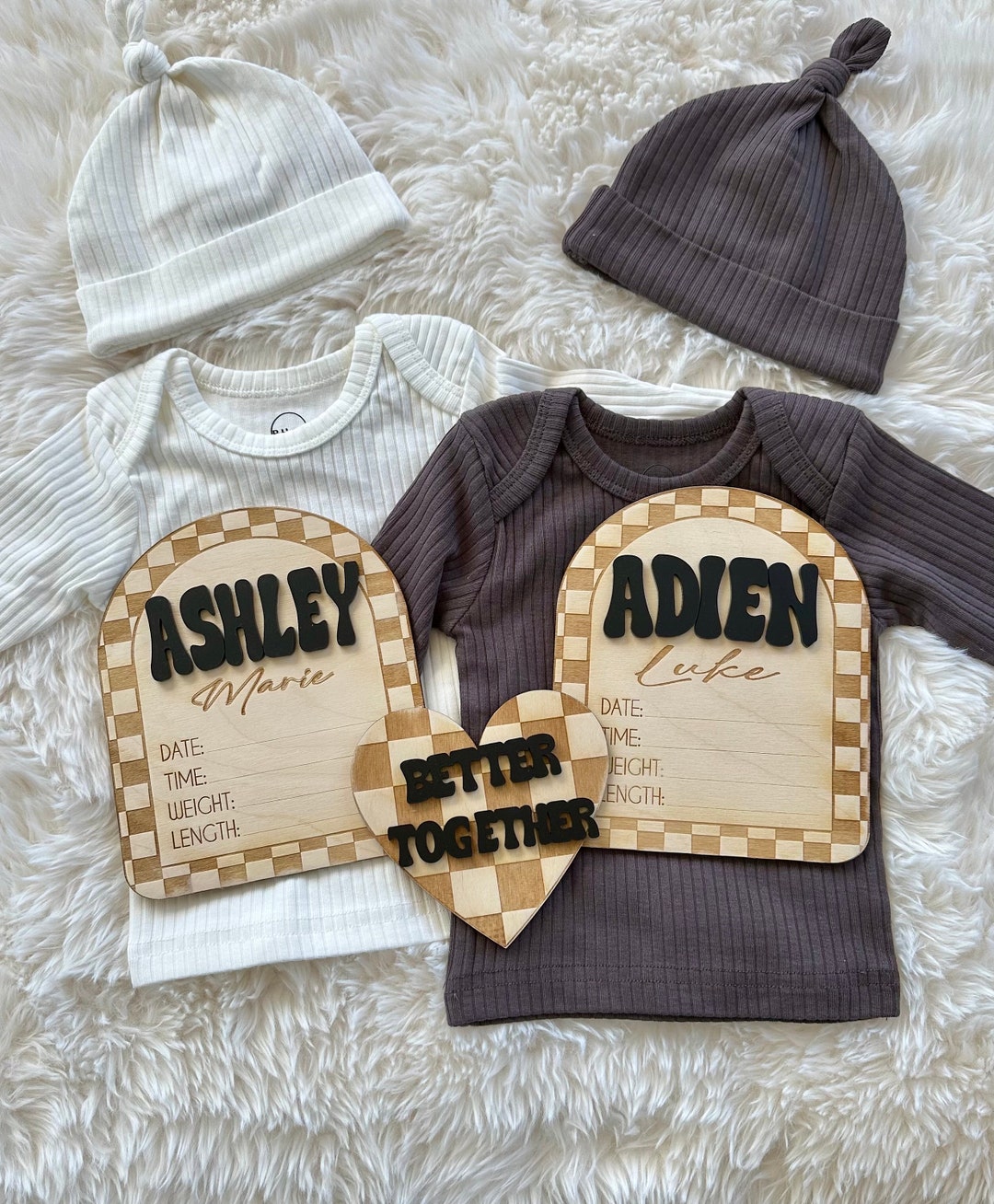 Twins Birth Announcement Sign, Hospital Photo Prop for Twins Birth ...