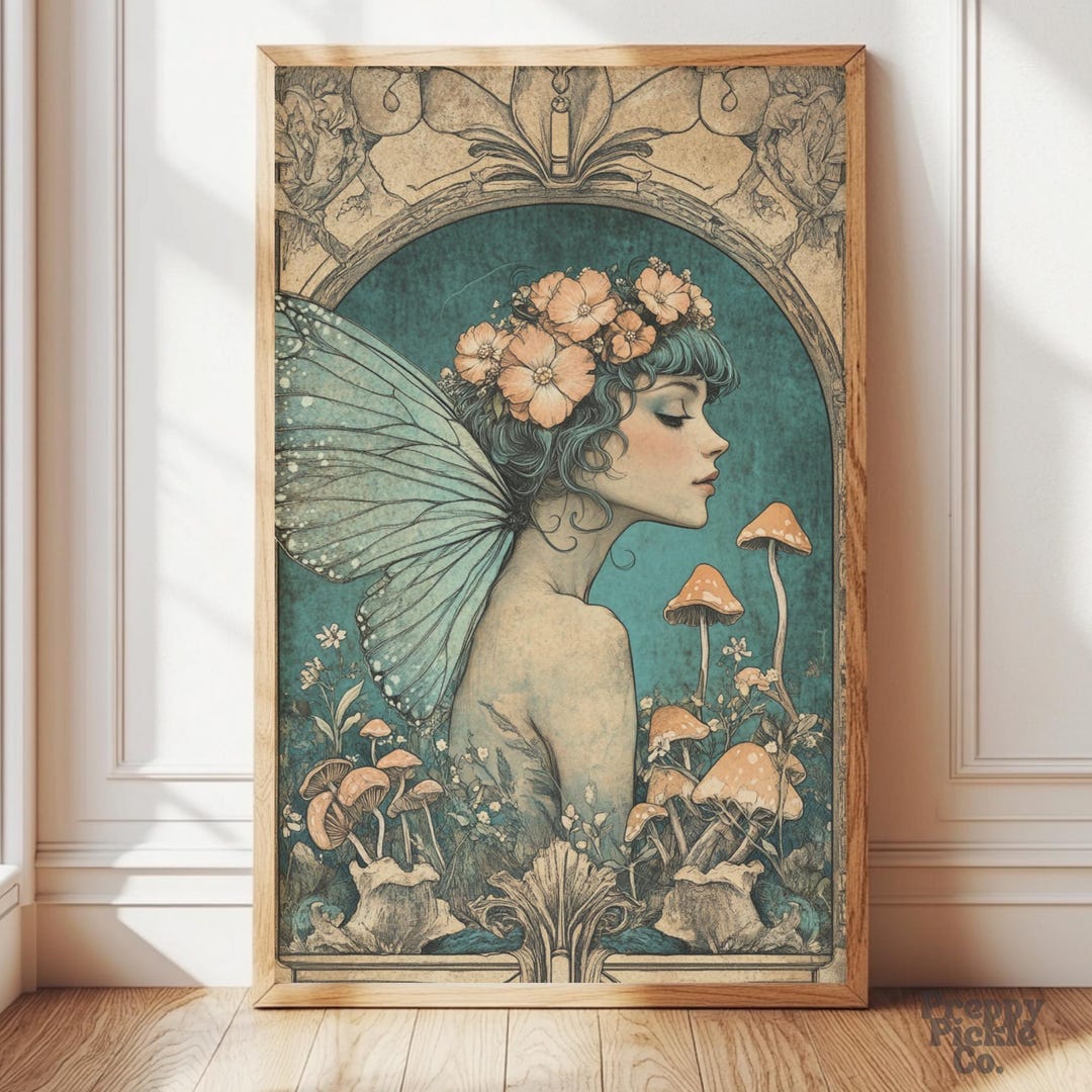Vintage Fairy Wall Art, Light Cottagecore Gift, Fairycore Goblincore ...