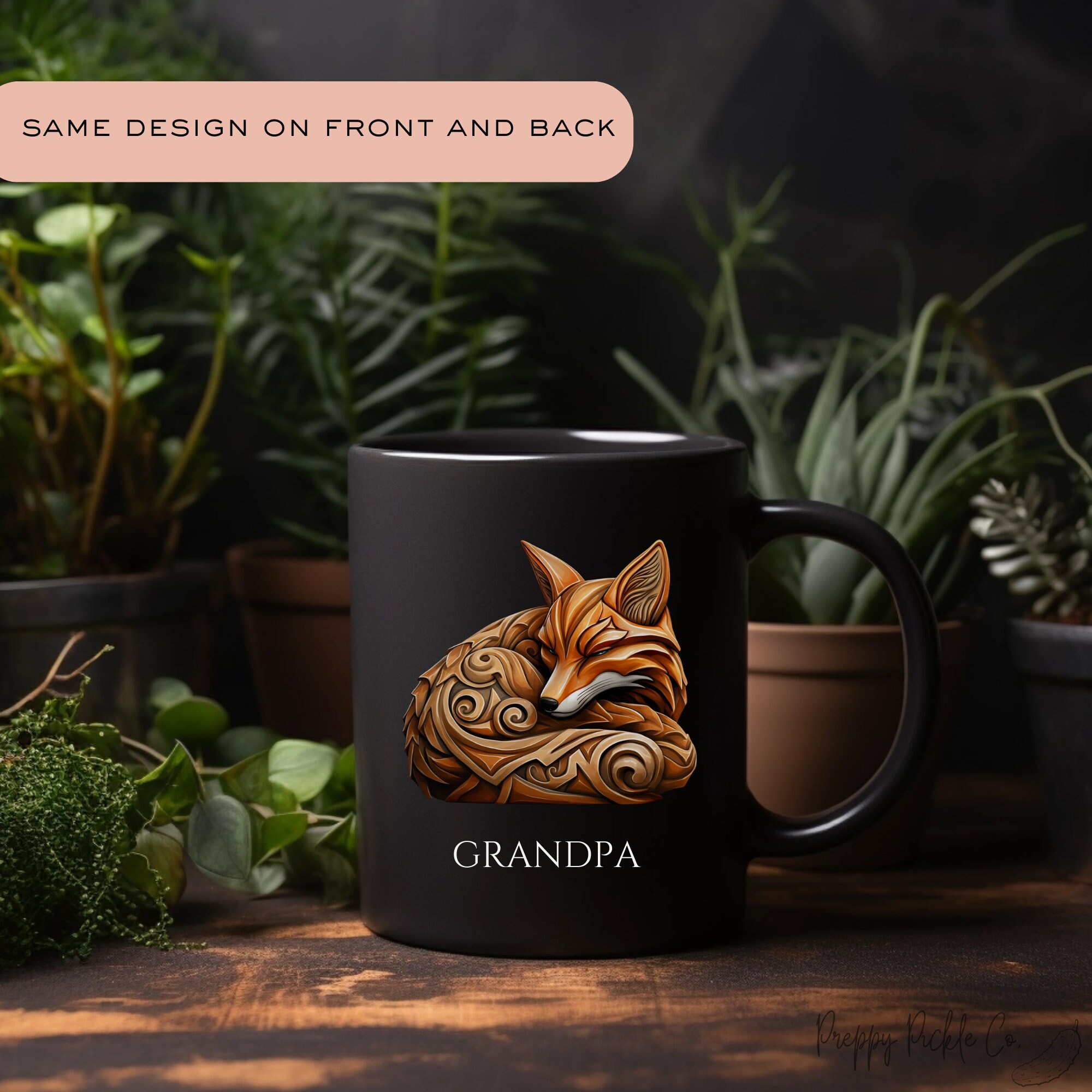 Personalized Celtic Red Fox Sleeping Ceramic Coffee Mug Tea Cup, Custom ...