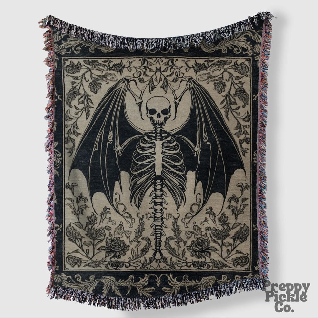 Gothic Woven Blanket, Vampire Blanket, Gothic Gifts, Dark Academia ...