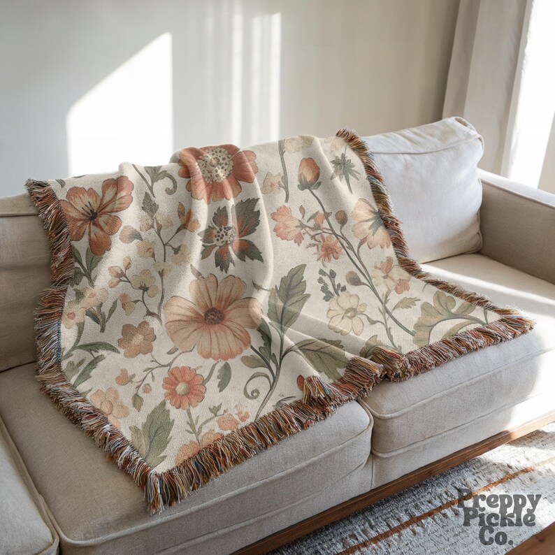 Wildflowers Floral Blanket Cottagecore Flowers Throw Blanket Tapestry ...