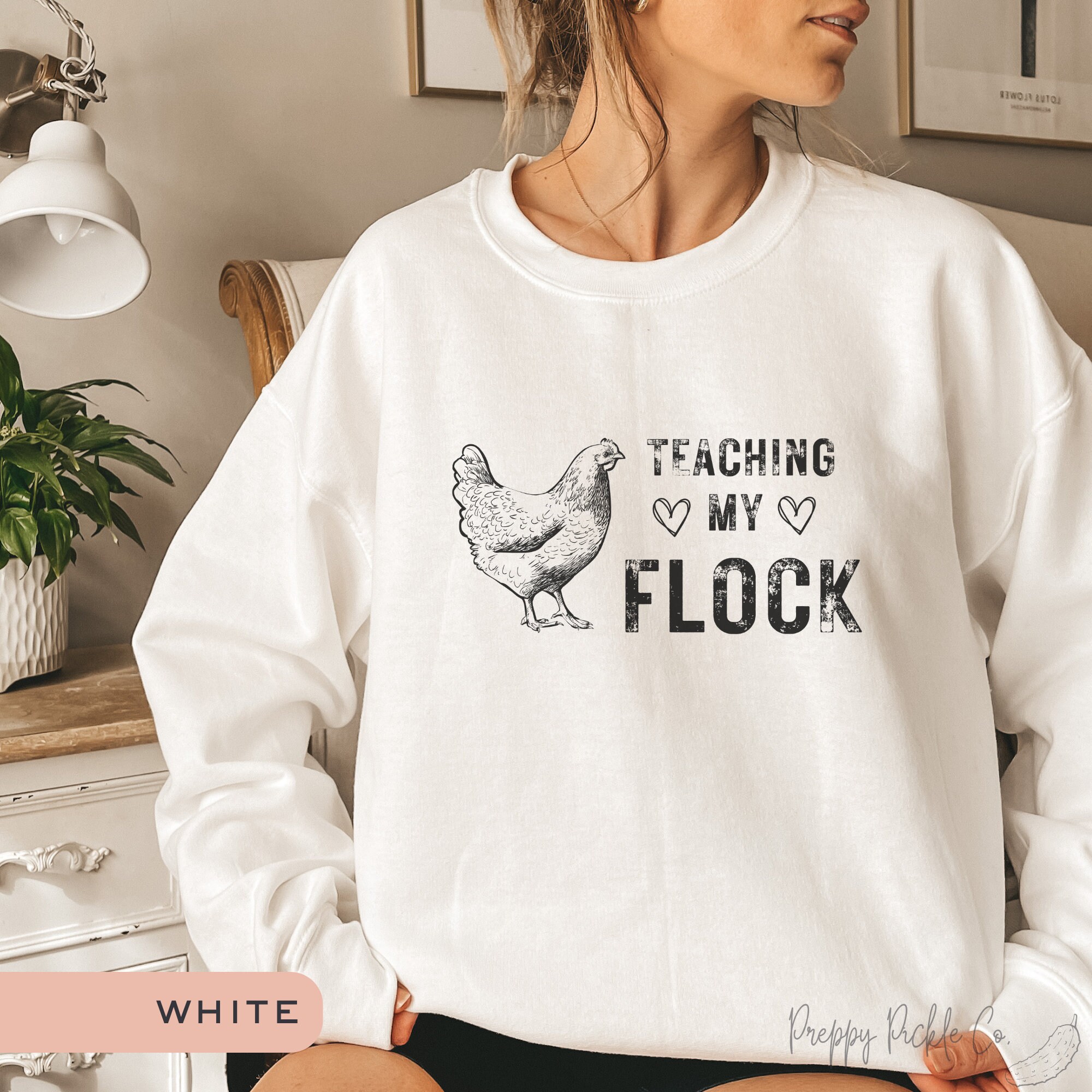 Chicken Teacher Sweatshirt, Chicken Lover Shirt, Chicken Girl Shirt ...