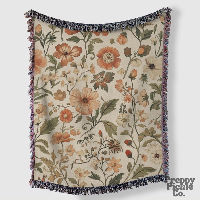 Wildflowers Floral Blanket Cottagecore Flowers Throw Blanket Tapestry ...