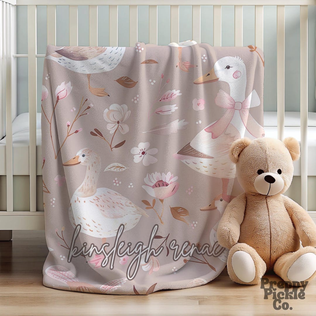 Personalized Goose Baby Blanket Geese Bow Blanket Farm Baby New Baby ...