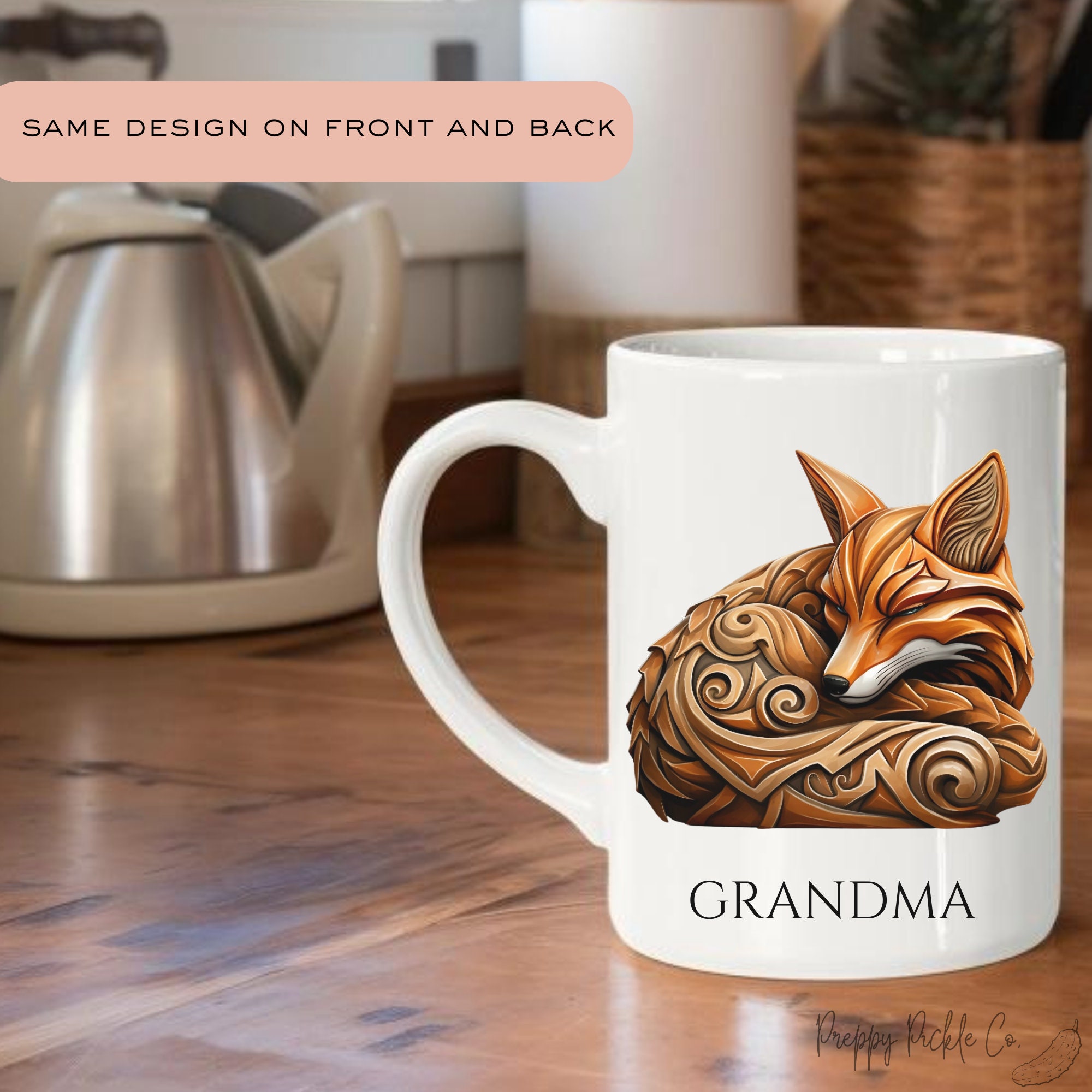 Personalized Celtic Red Fox Sleeping Ceramic Coffee Mug Tea Cup, Custom ...