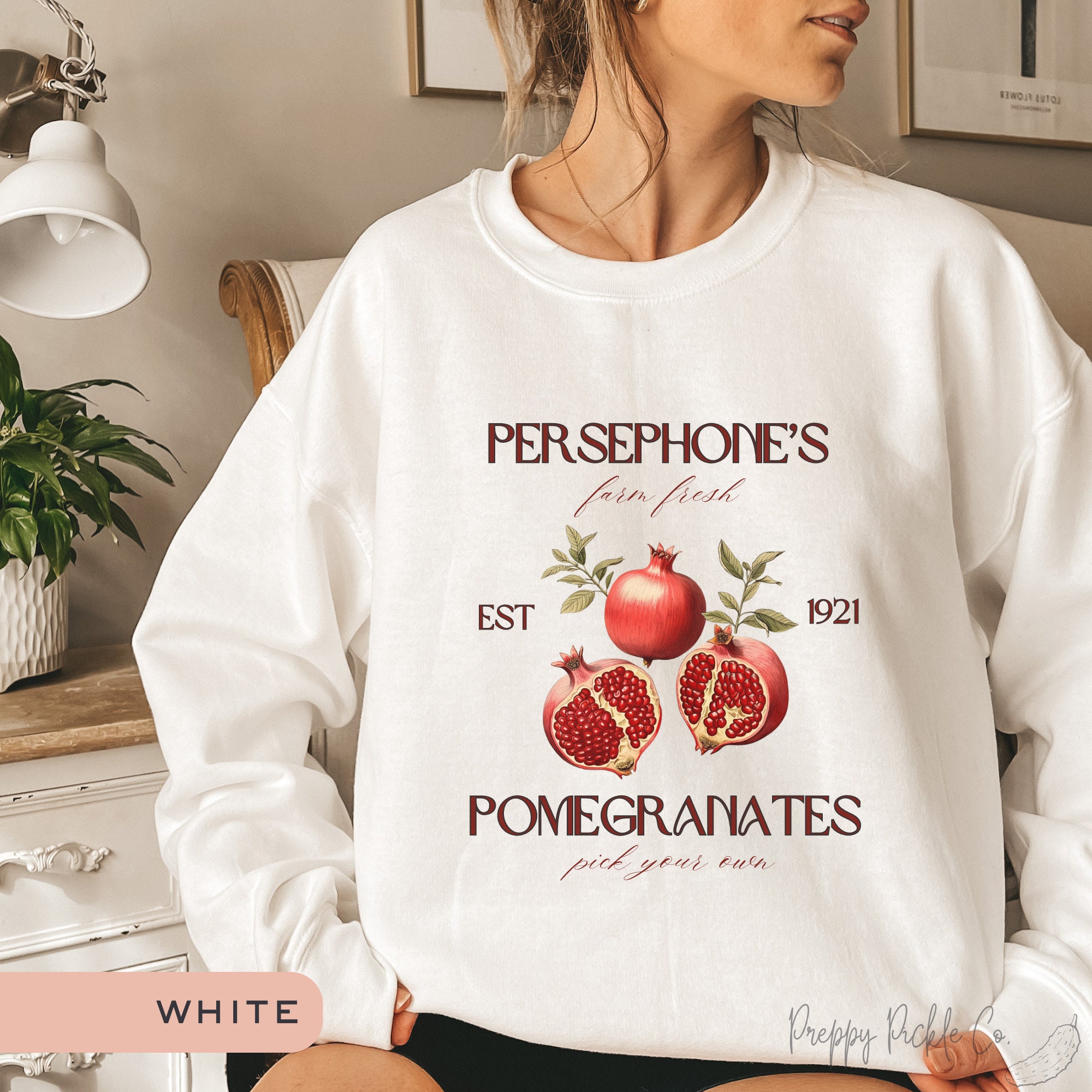 Greek Mythology Shirt, Persephone Pomegranate Sweatshirt, Light ...