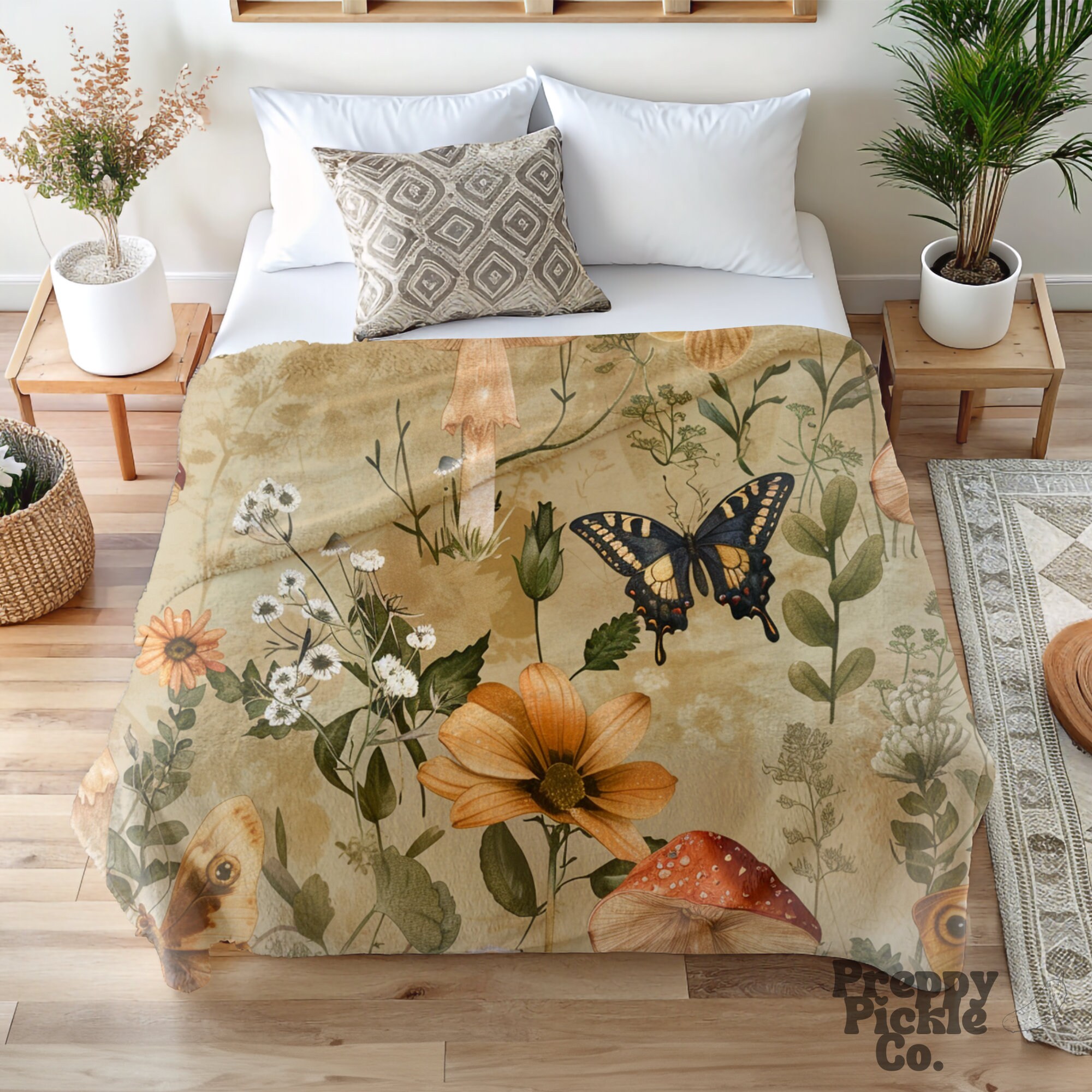 Cottagecore Blanket, Cottagecore Decor, Plush Blanket, Butterfly ...