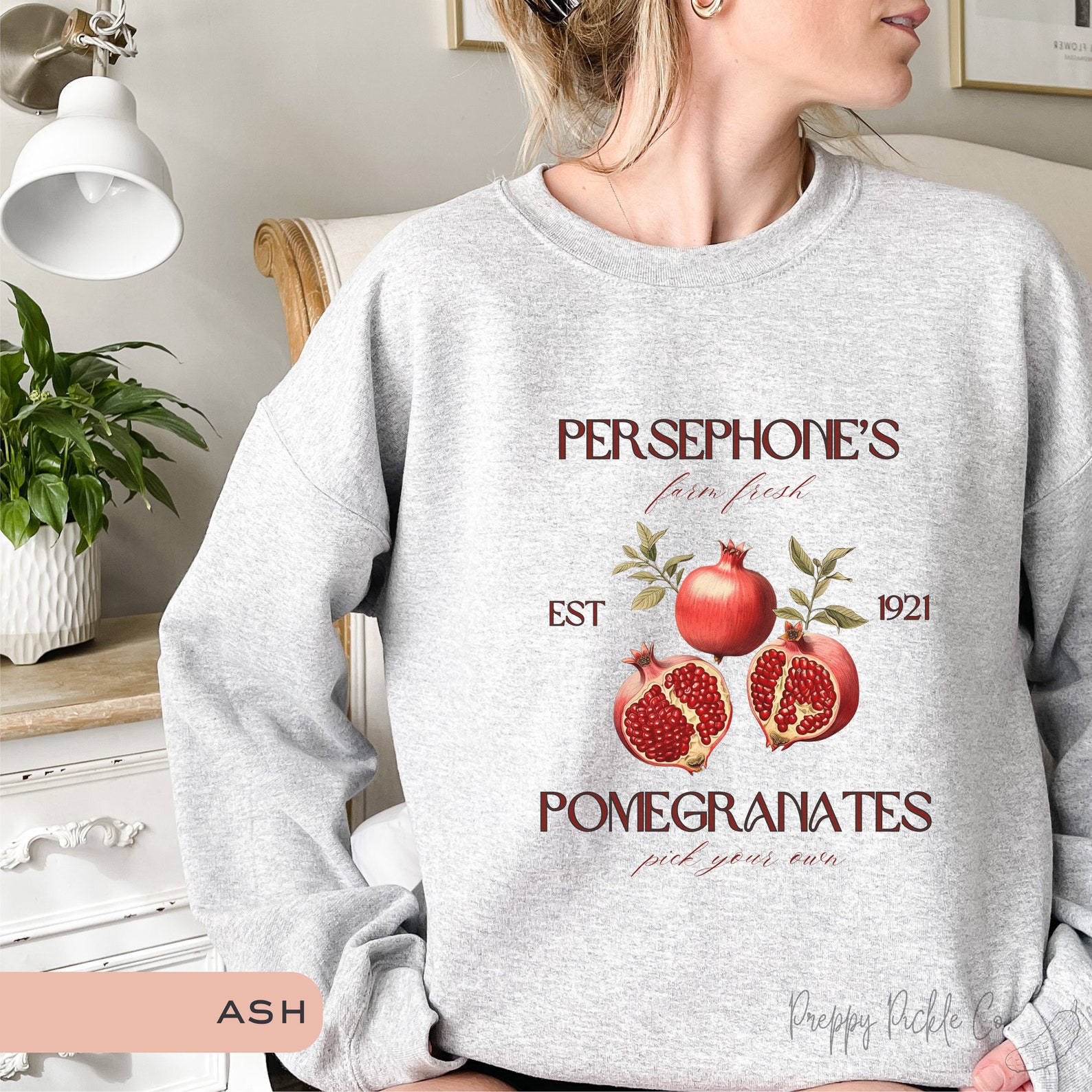Greek Mythology Shirt, Persephone Pomegranate Sweatshirt, Light ...