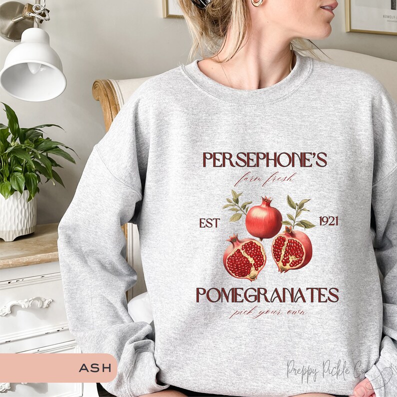 Greek Mythology Shirt, Persephone Pomegranate Sweatshirt, Light ...