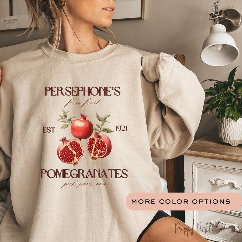 Greek Mythology Shirt, Persephone Pomegranate Sweatshirt, Light ...