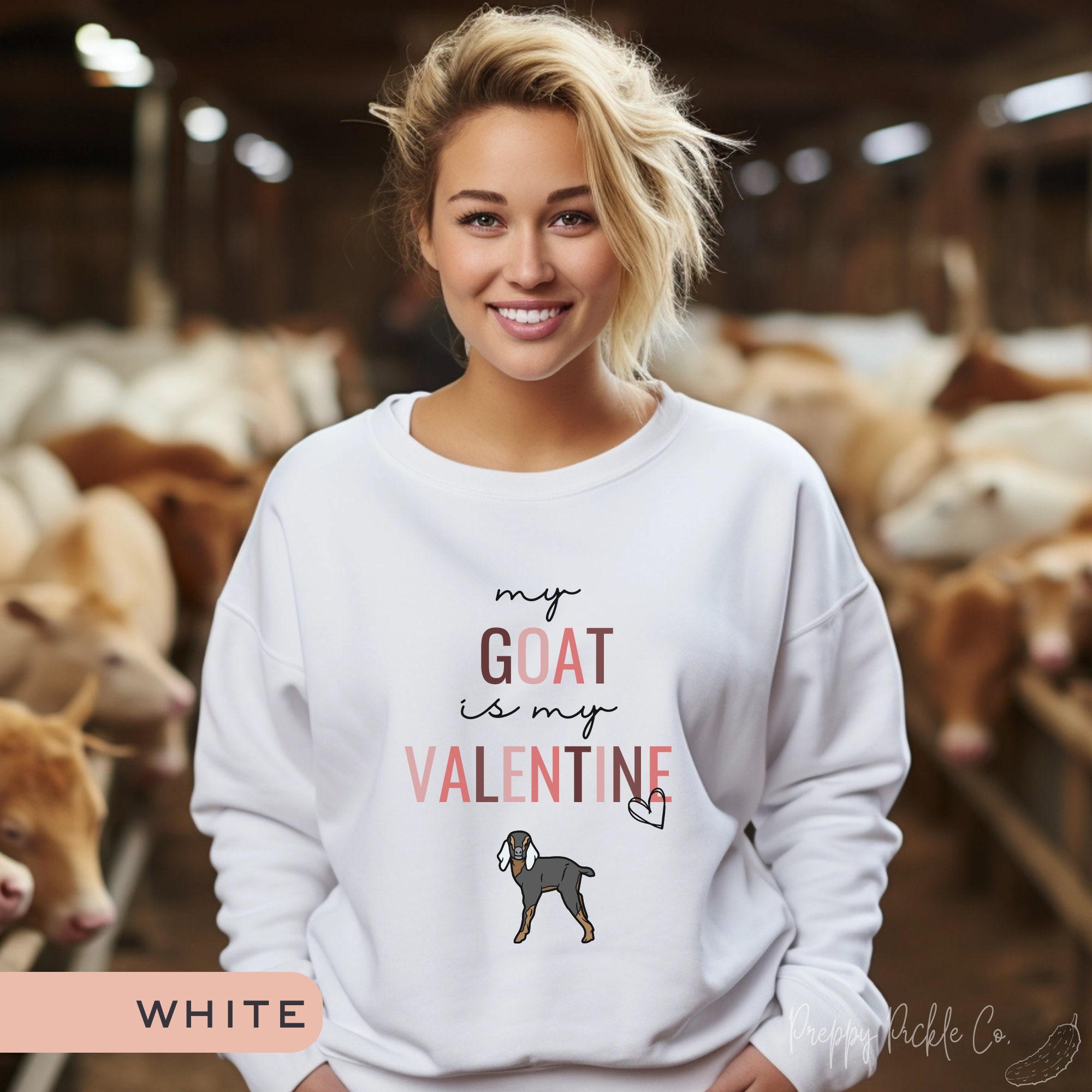 Nubian Goat Lover Farm Valentine Sweatshirt, Cute Goat Mom Shirt, Funny ...