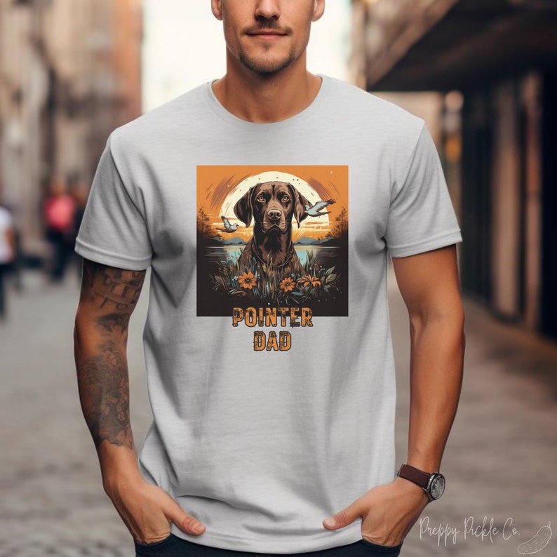 Rustic Pointer Dad Shirt, Mens Country GSP Tshirt, German Shorthaired ...