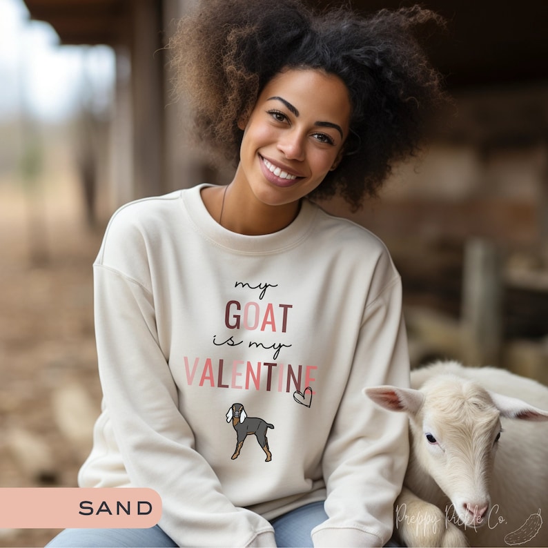 Nubian Goat Lover Farm Valentine Sweatshirt, Cute Goat Mom Shirt, Funny ...