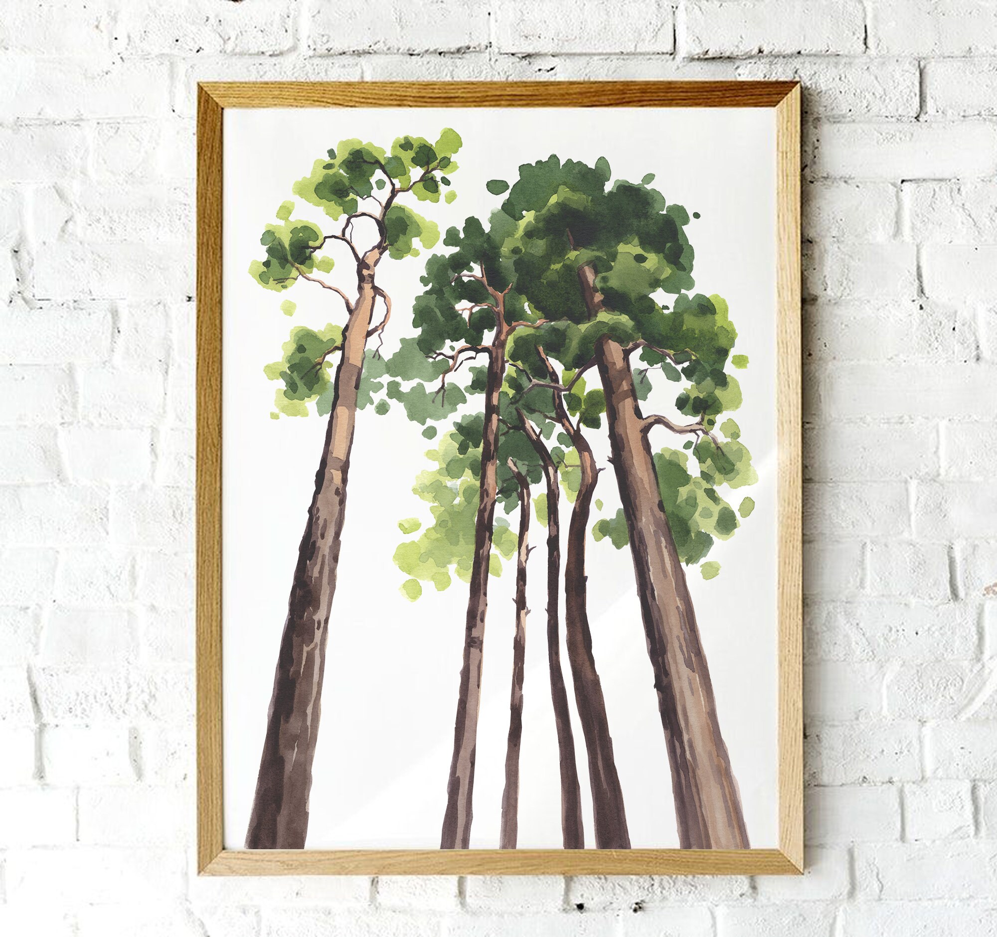 Pine Trees Art Print Spruce Trees Watercolor Painting - Etsy