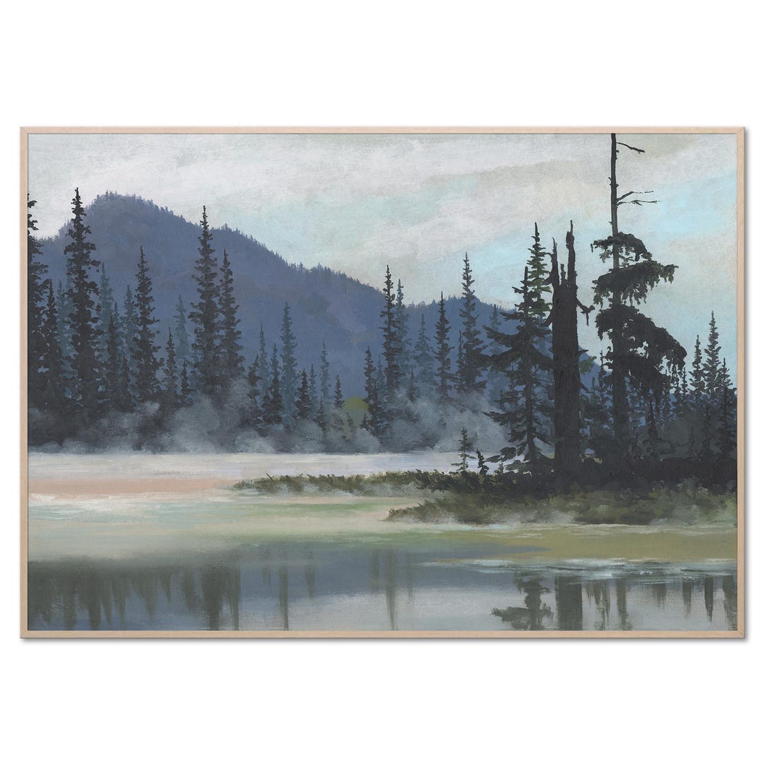 Swamp Art Print Louisiana Swamps Oil Painting Foggy Lake Wall Art ...